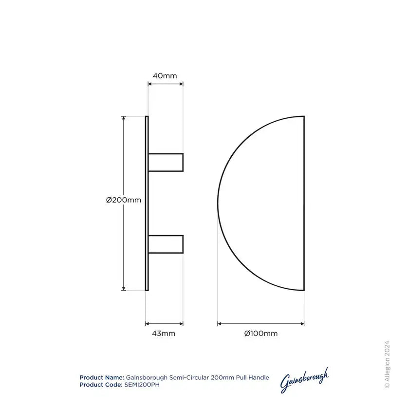 GAINSBOROUGH SEMI CIRCULAR 200MM PULL HANDLE – The Lock Shop