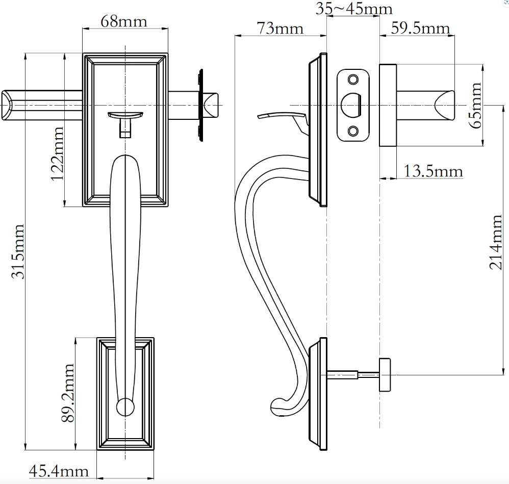 N2LOK ABODE MADISON ENTRY HANDLE SET – The Lock Shop