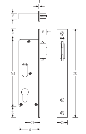 HALLIDAY + BAILLIE 33mm BACKSET SLIDING LOCK - HB640 SERIES – The Lock Shop