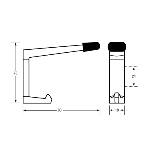 METLAM 202C COAT HOOK WITH BUMPER – The Lock Shop